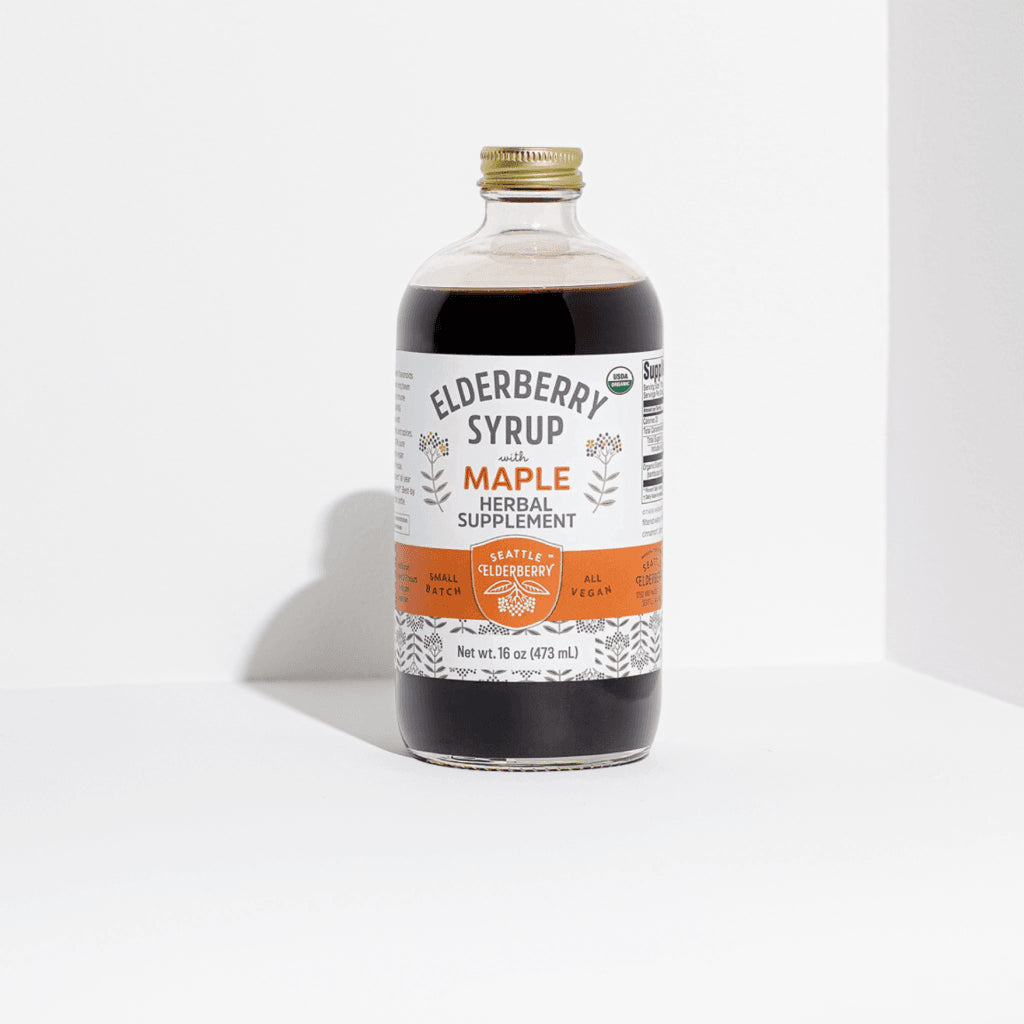 Organic Elderberry Syrup with Maple (no honey) - Seattle Elderberry